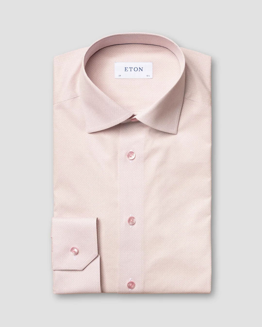 Pink Micro Pattern Fine Twill Shirt - Eton