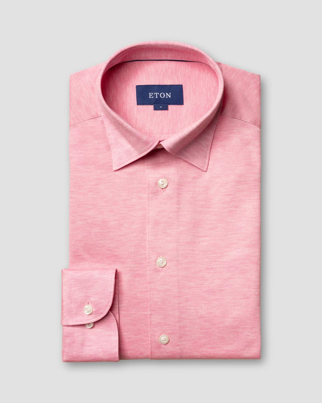 Pink piqué shirt - long sleeved - Eton
