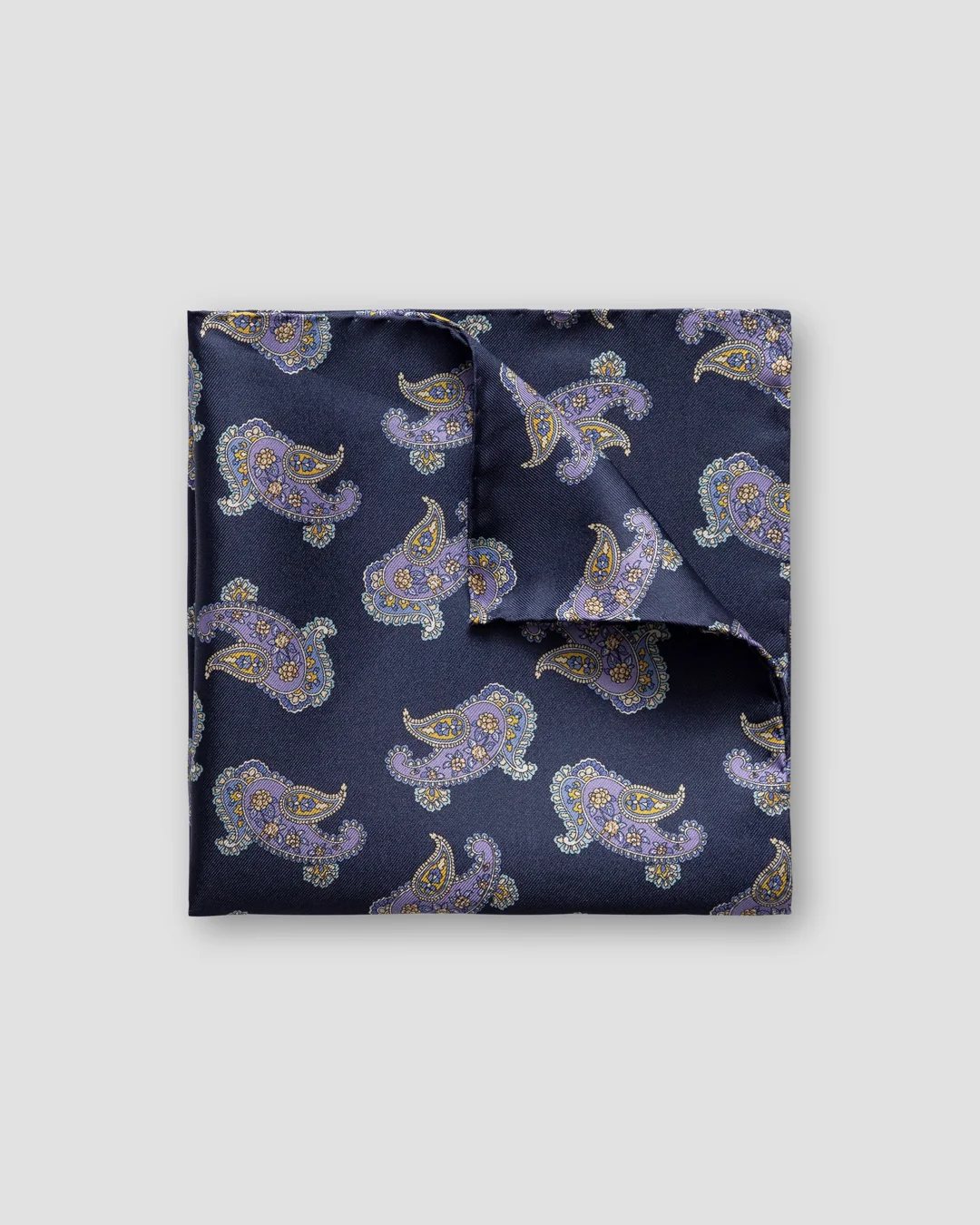Blue Paisley Pocket Square - Eton