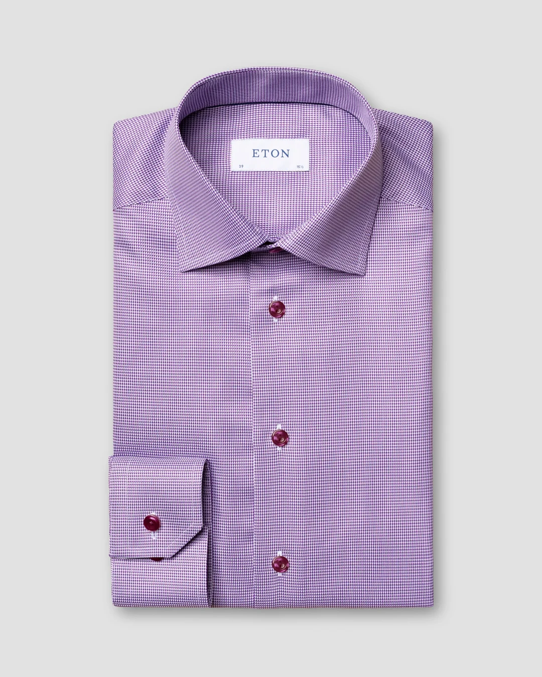 Mid purple Textured Twill Shirt - Eton
