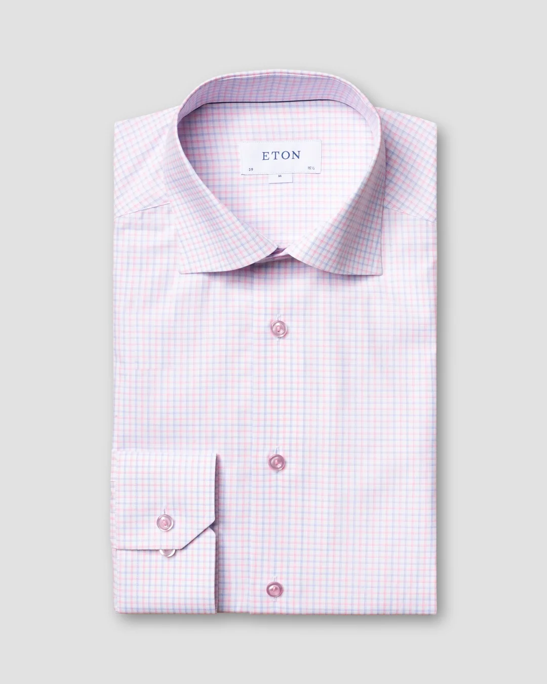 Pink Checked Fine Twill Shirt - Eton