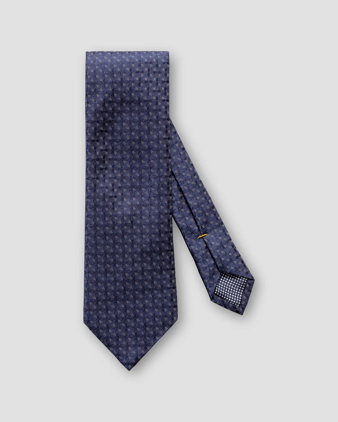 Dark Blue Woven Checked Tie - Eton