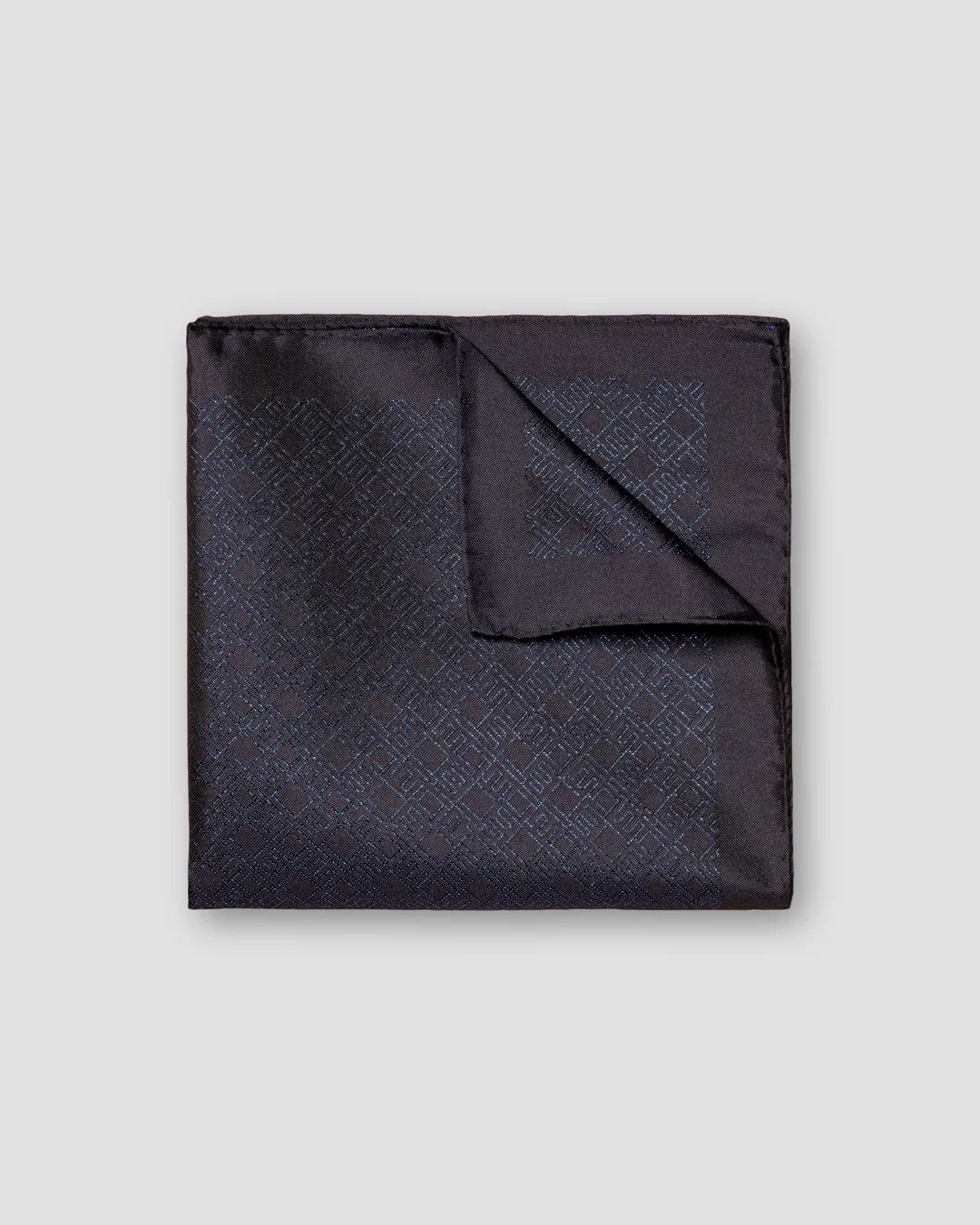 Navy Double-E Silk Blend Pocket Square - Eton