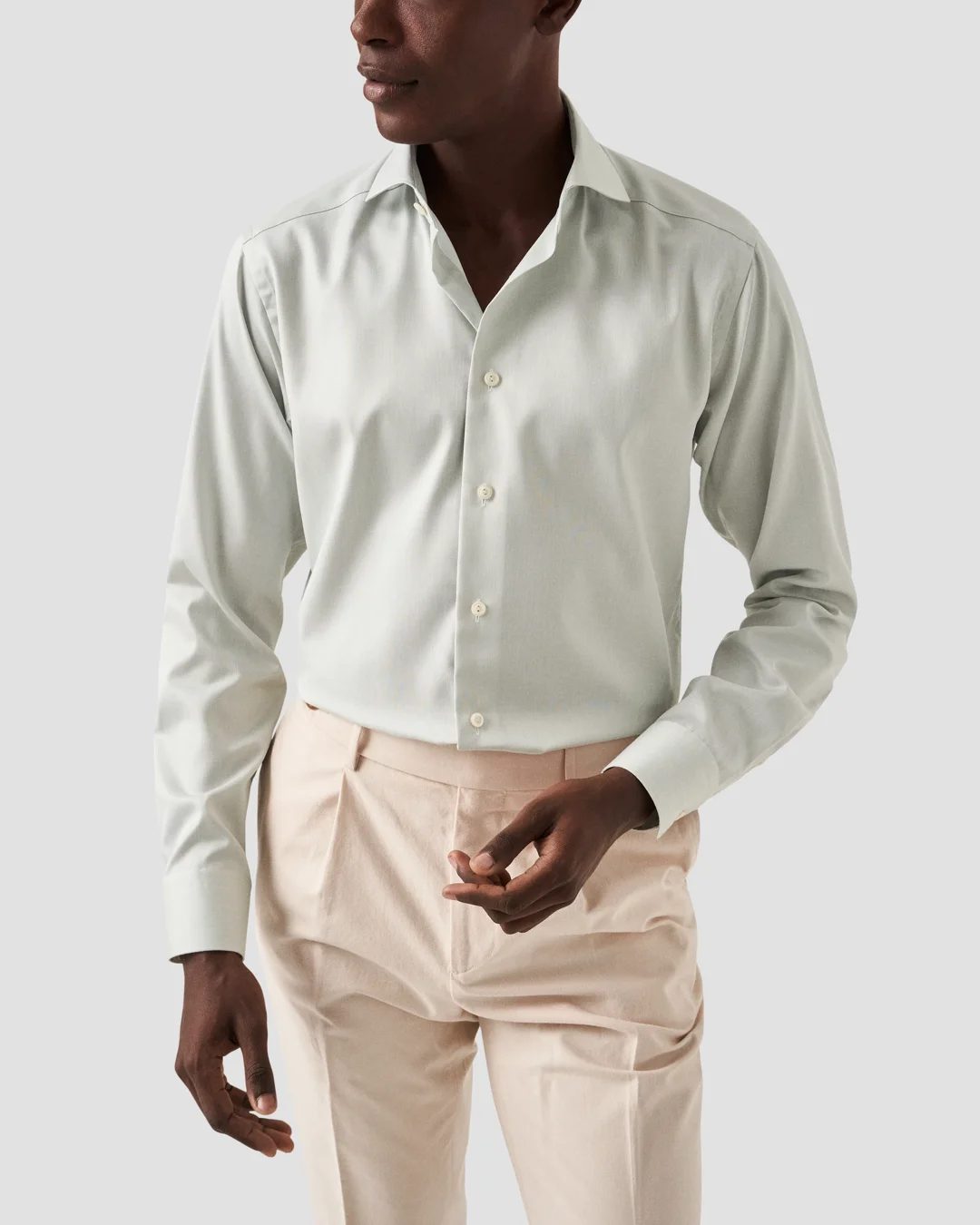 Light Green Signature Twill Shirt - Eton