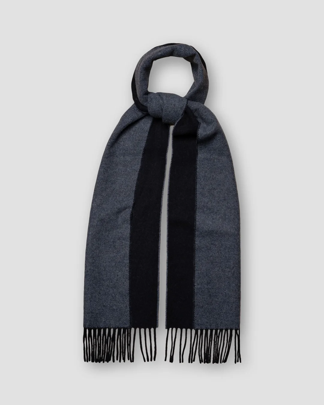 Navy Two-Side Wool Scarf - Eton
