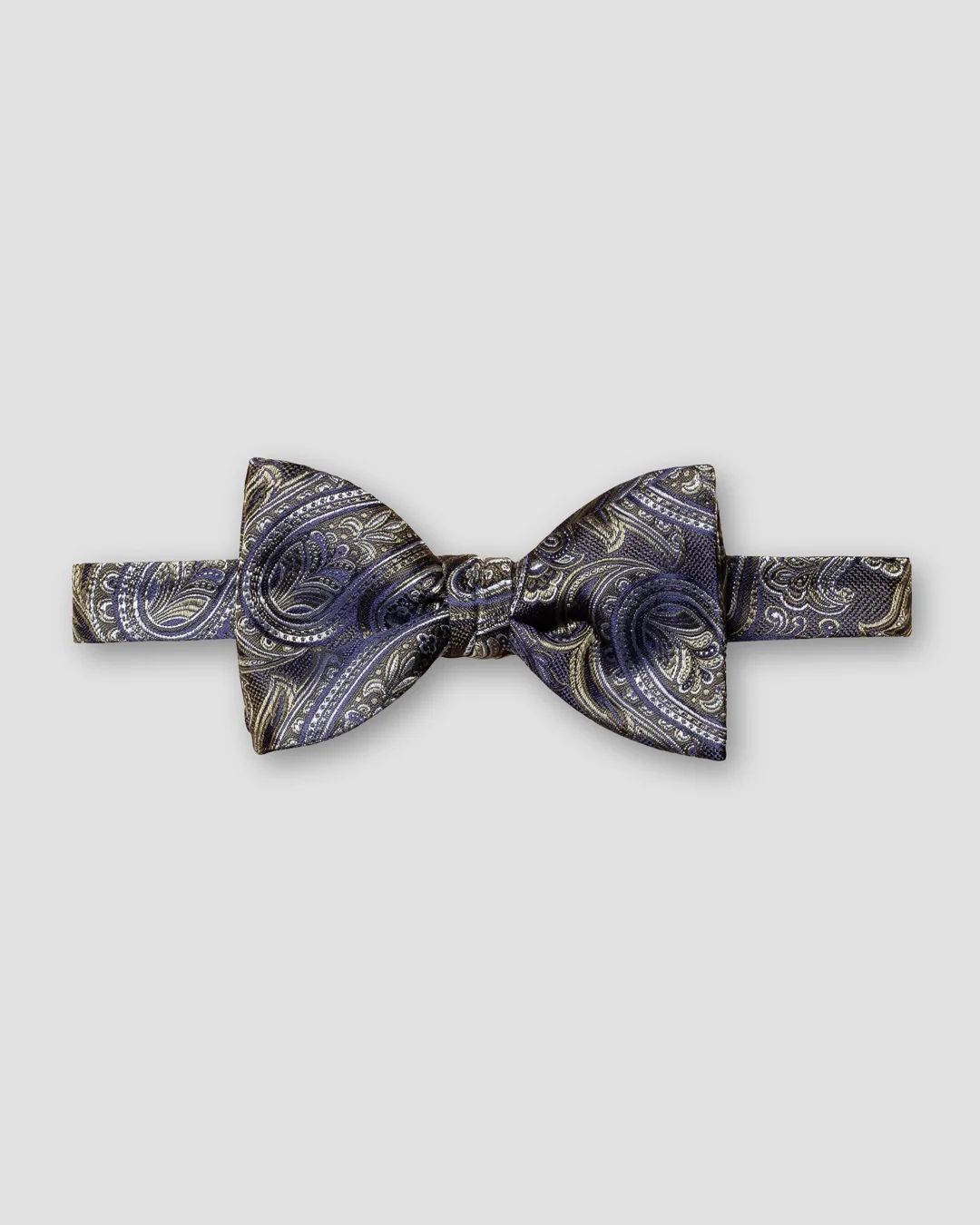 Dark Green Jacquard Silk Weave Bow Tie — Self-Tied - Eton