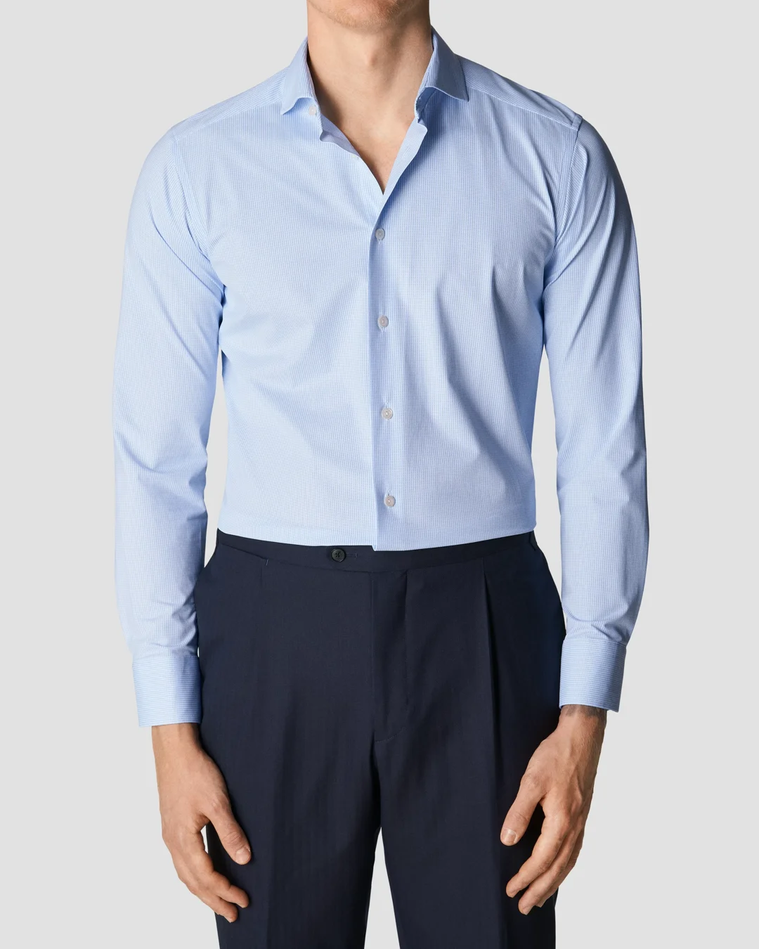 Light blue 4-way Stretch Shirt - Eton