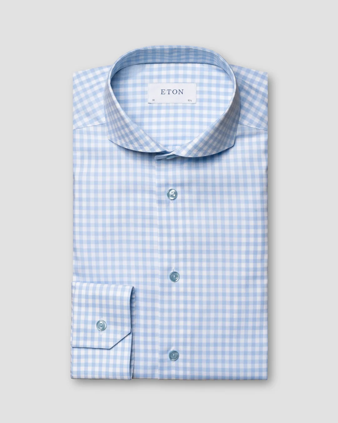 Light blue checked shirt - Eton