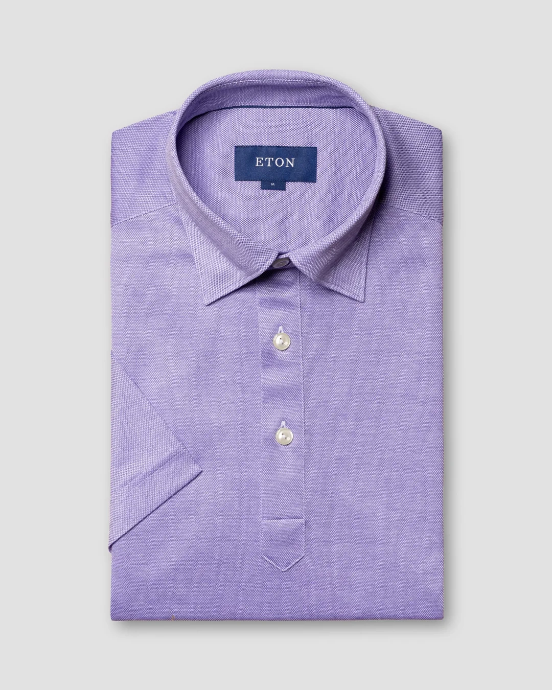 Purple Polo Shirt in Oxford Piqué – Short Sleeve - Eton