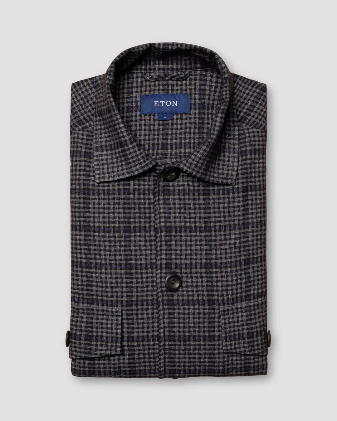 Blue Checked Cotton–wool-cashmere Overshirt - Eton