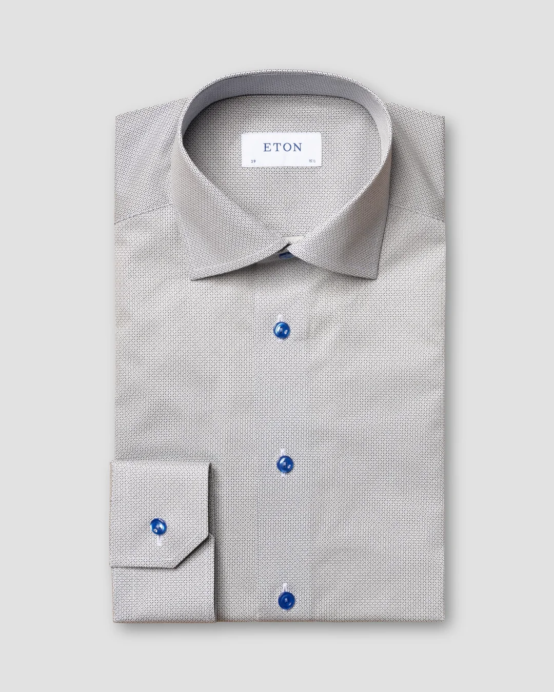 Blue Micro Pattern Fine Twill Shirt - Eton