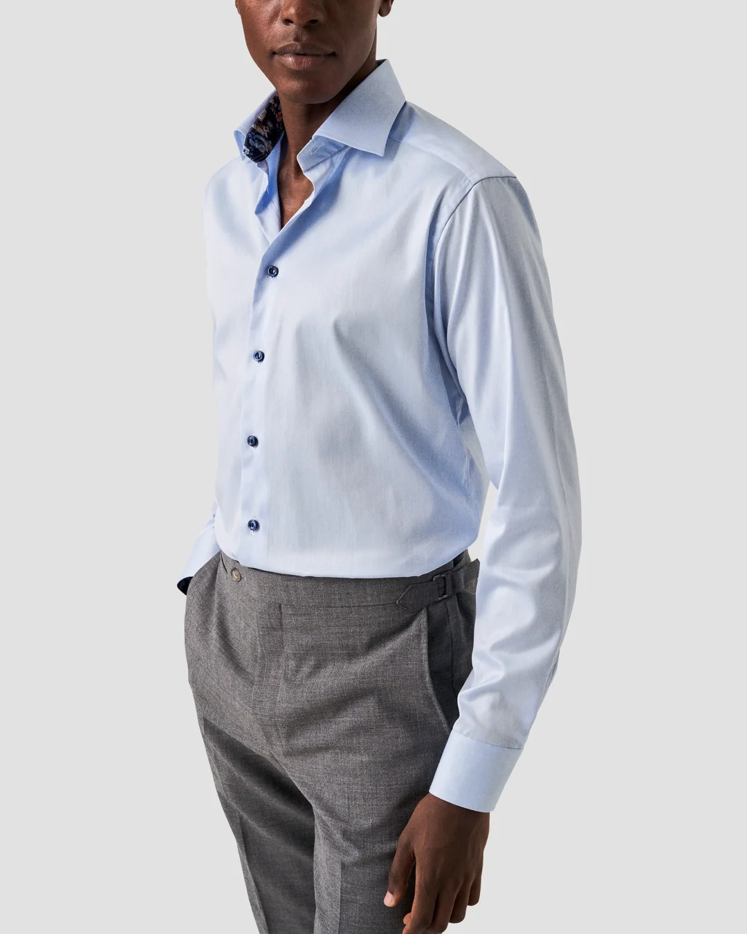 Floral Print Effect Solid Signature Twill Shirt - Eton