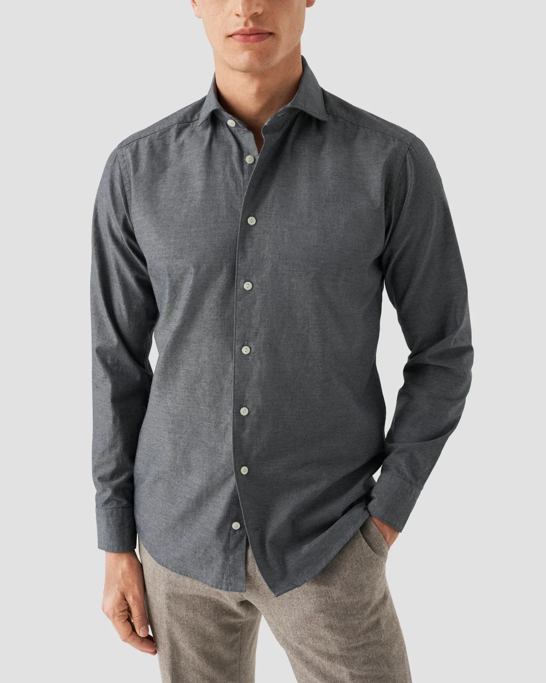 Solid Flannel Shirt - Eton