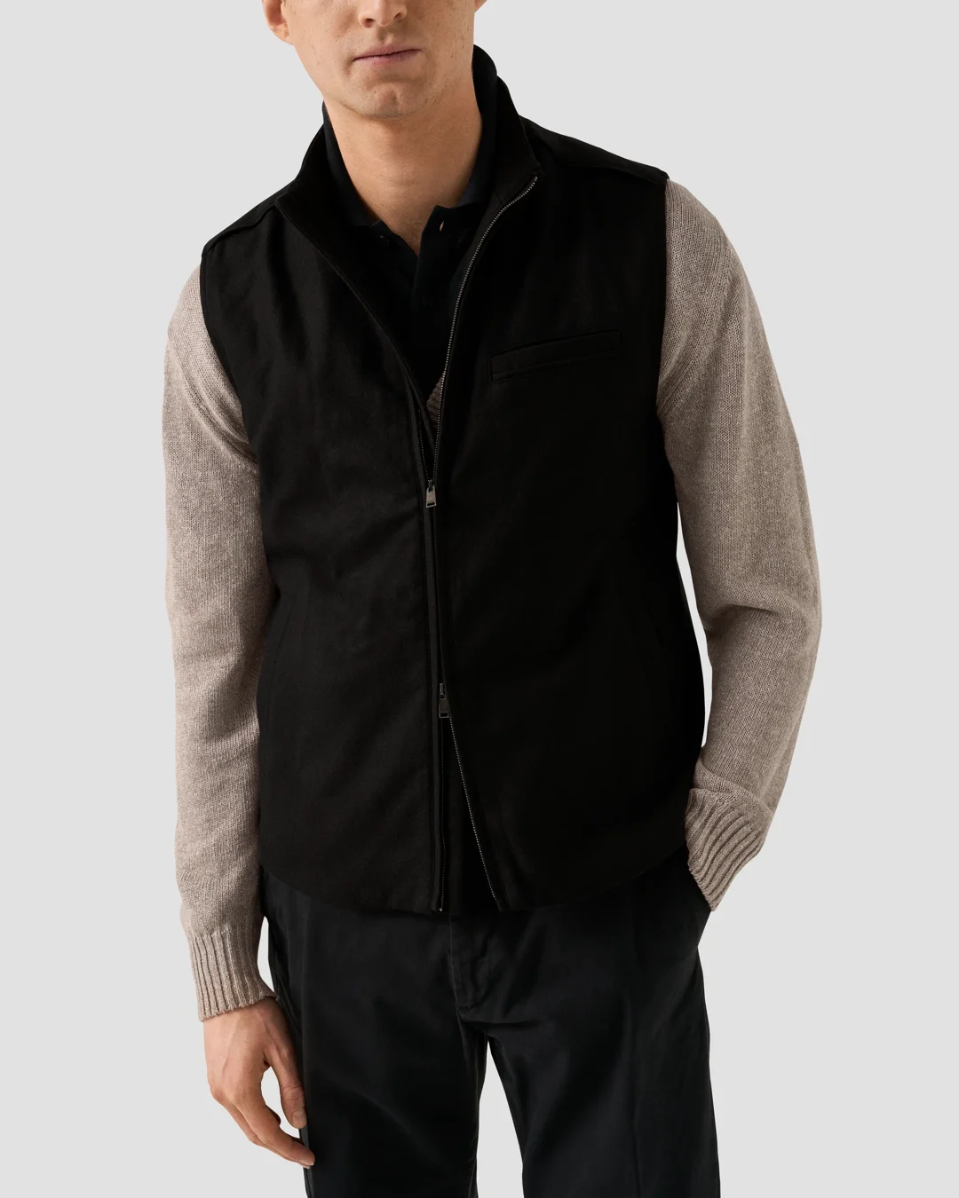 Wool Cashmere Dream Zip Vest - Eton