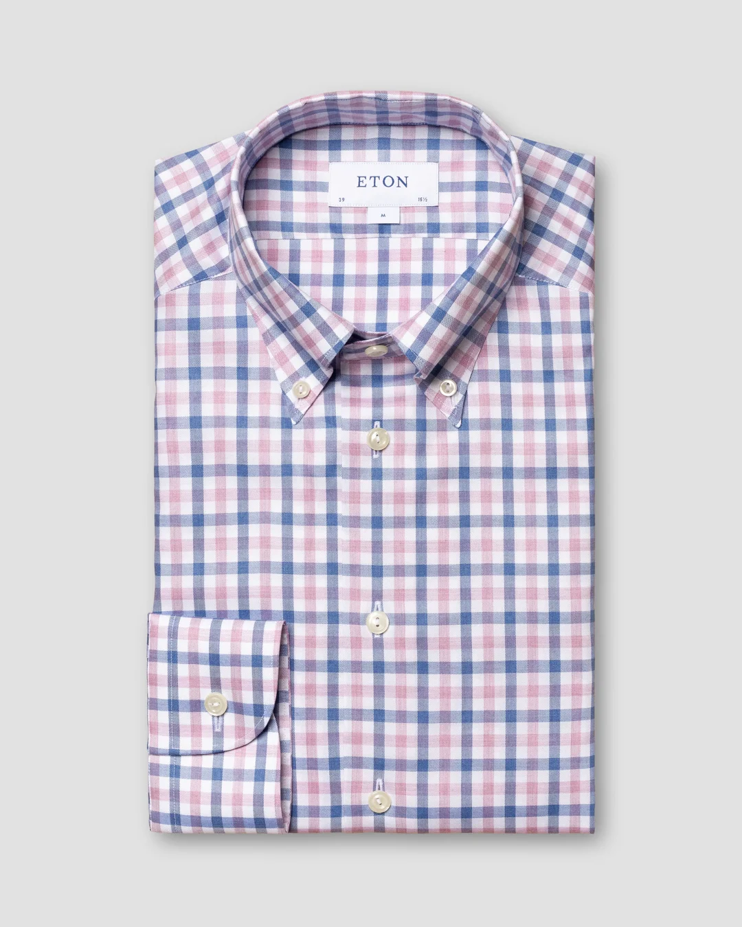 Pink Checked Wrinkle Free Oxford Shirt - Eton