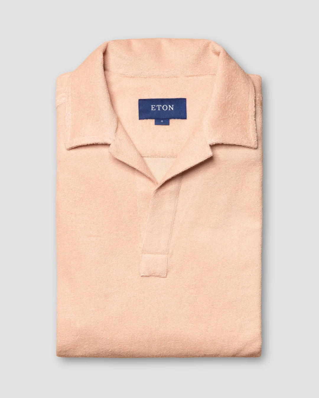 Orange terry open collar shirt - Eton