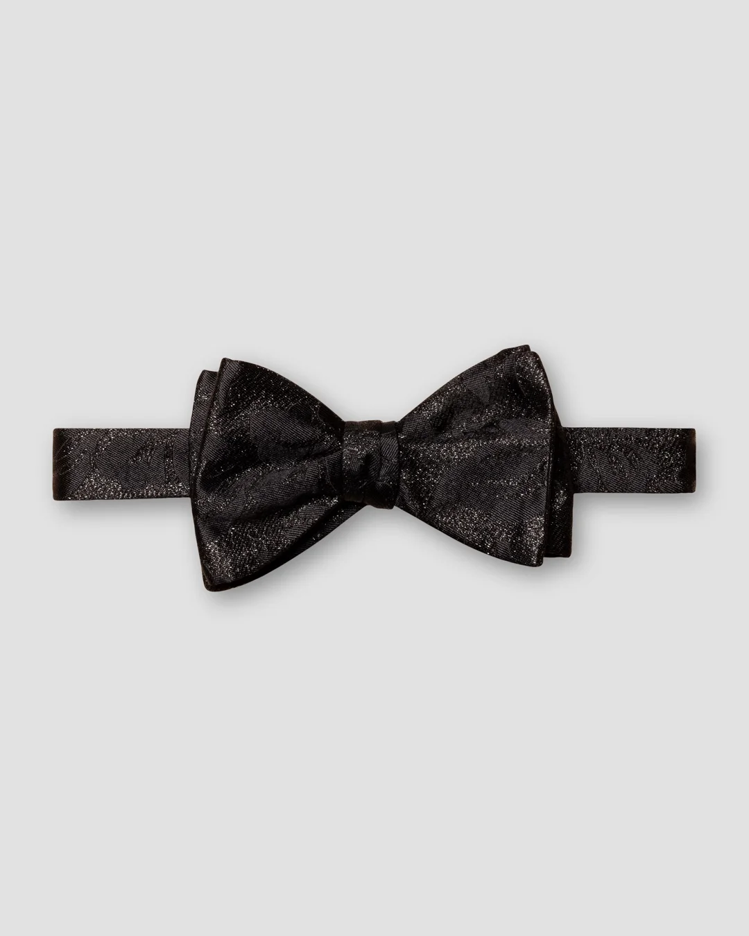Black Floral Silk Bow Tie — Ready Tied - Eton