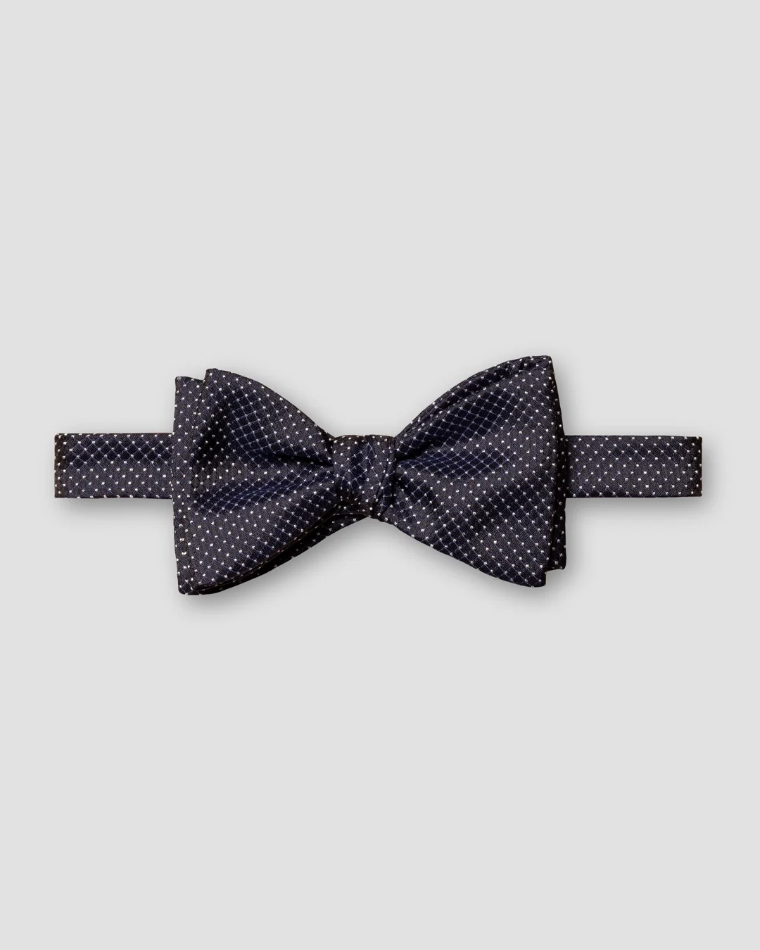 Dotted Navy Bow Tie - Self Tied - Eton