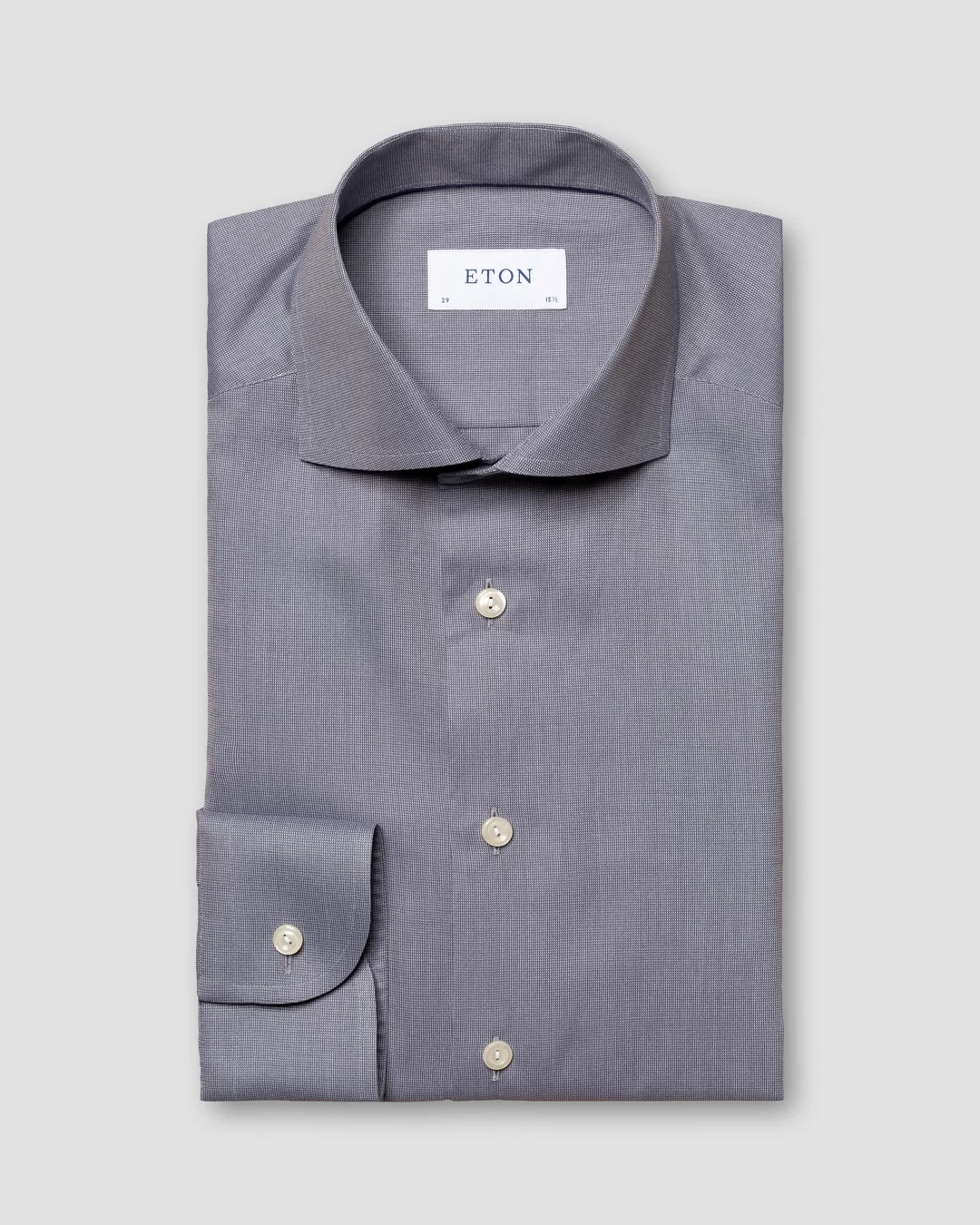 Gray Wrinkle-Free Flannel Shirt - Eton