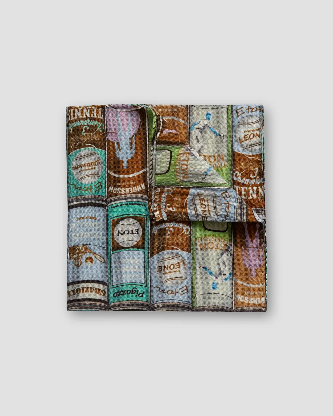 Blue & Green Tennis Ball Can Print Pocket Square - Eton