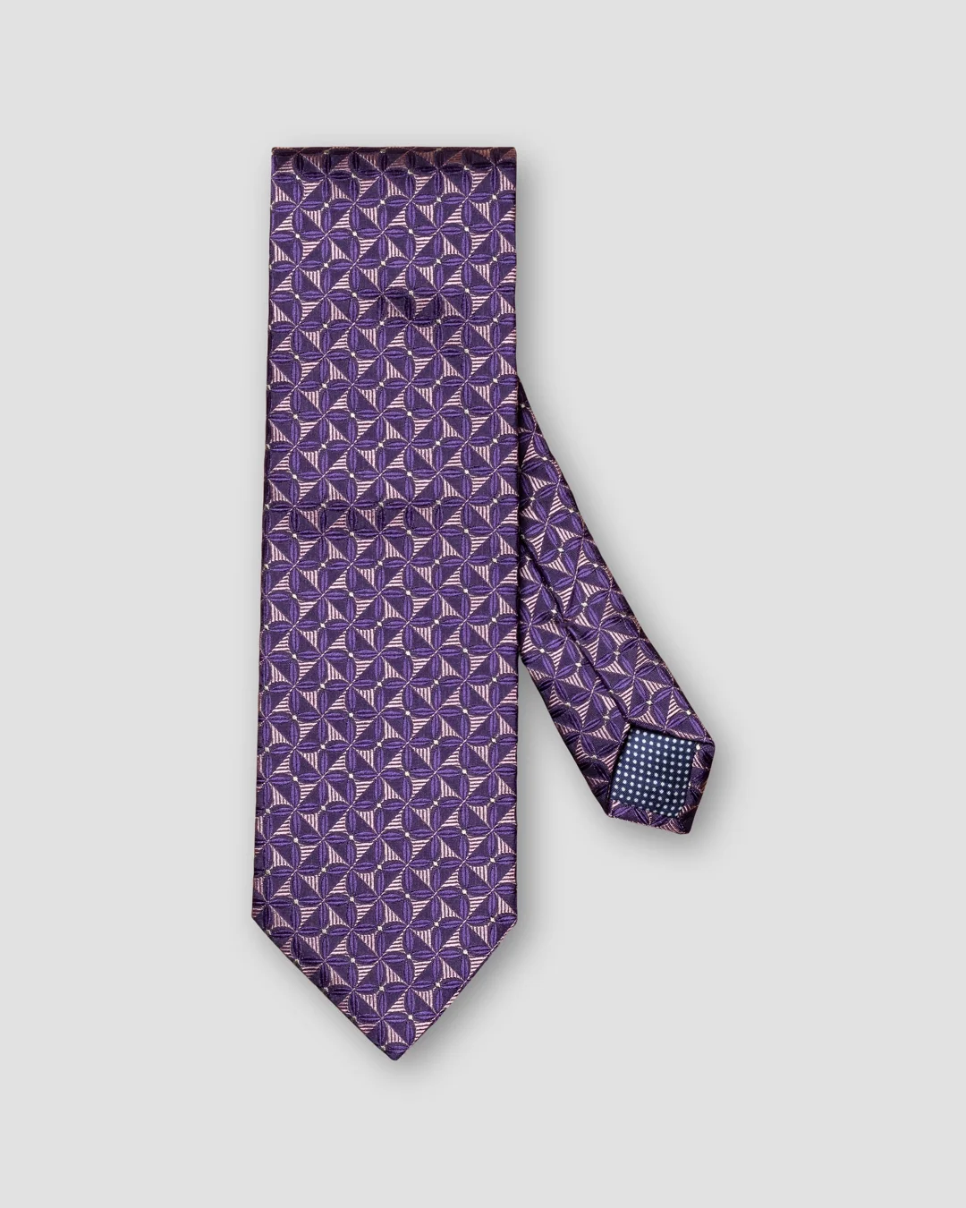 Purple Geometric Silk Tie - Eton