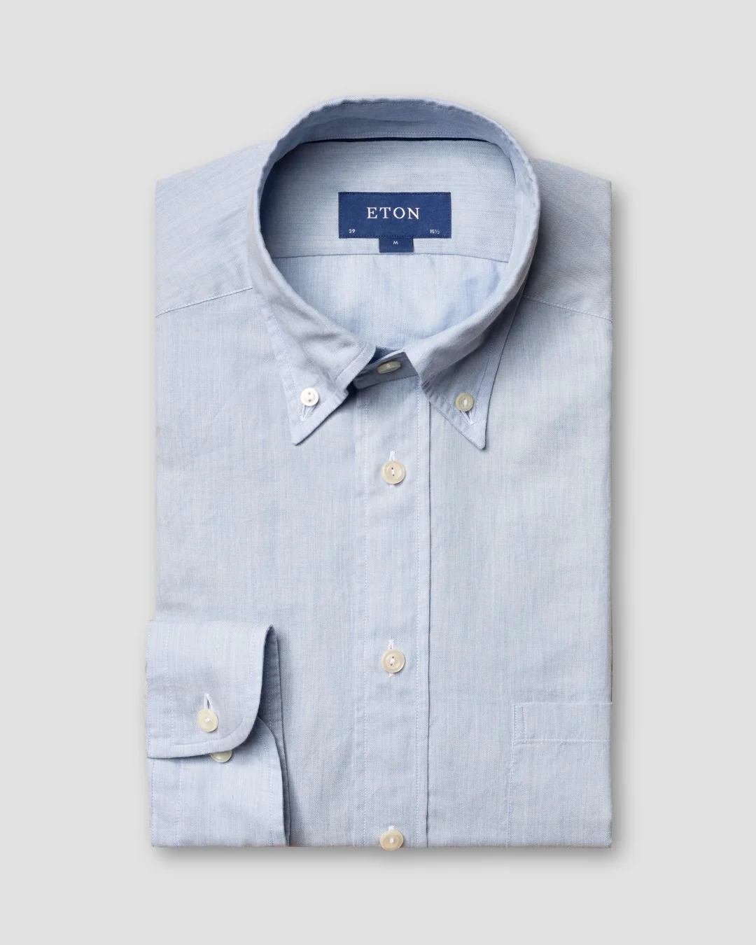 Light Blue Lightweight Flannel Shirt - Eton