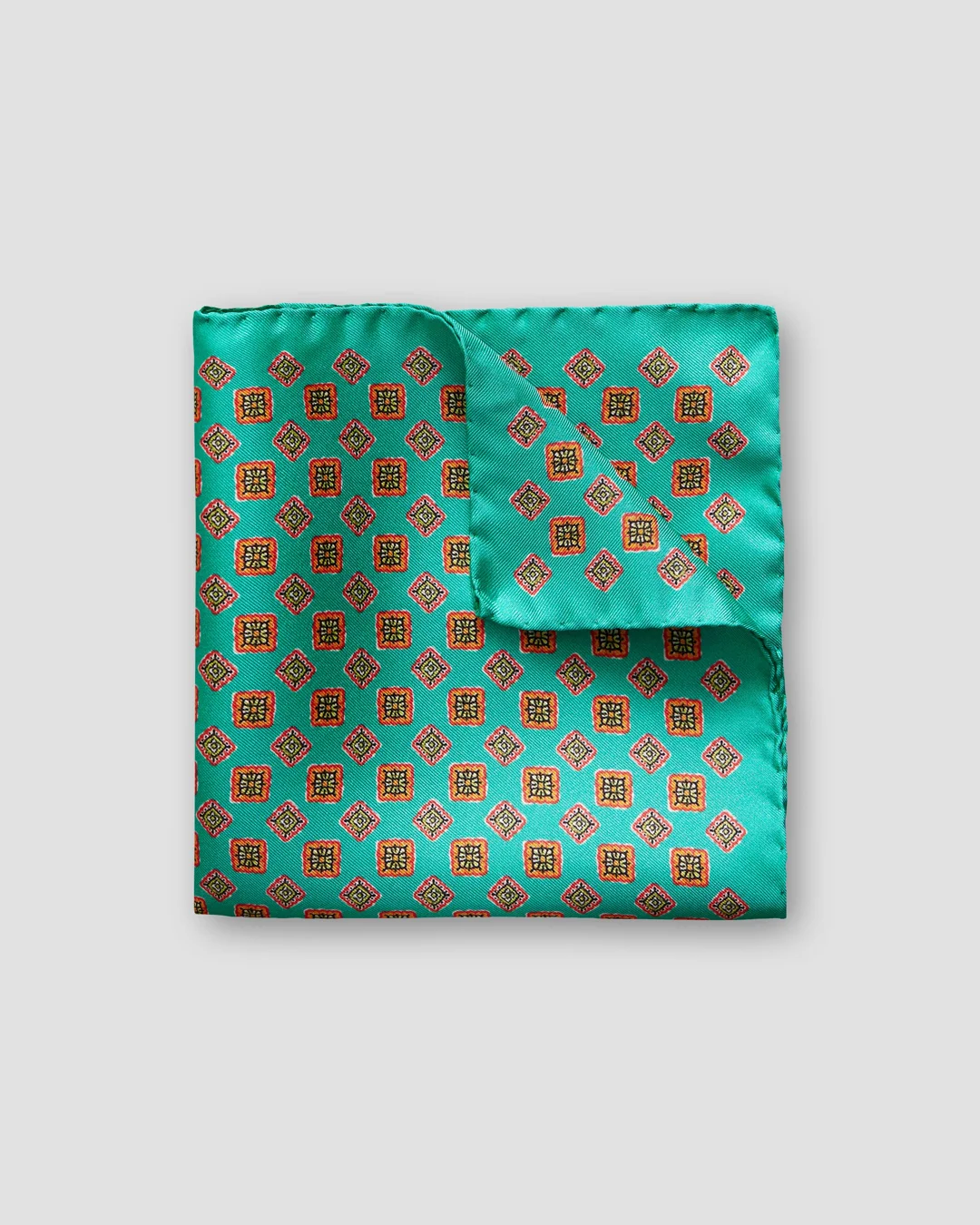 Green geometric pocket square - Eton