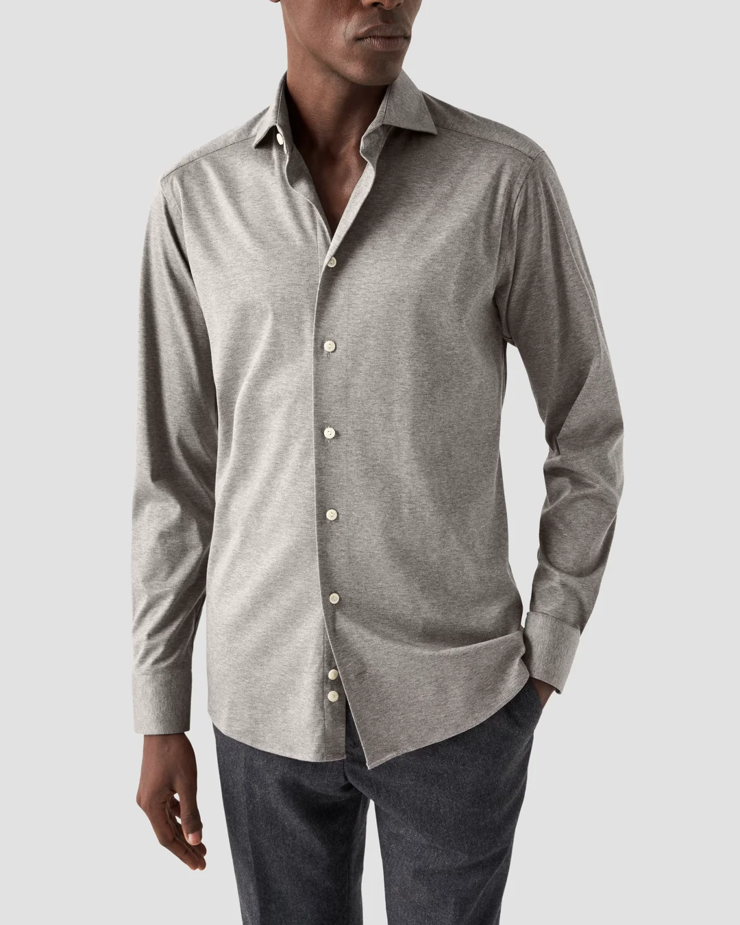 Gray Filo di Scozia Jersey Shirt - Eton