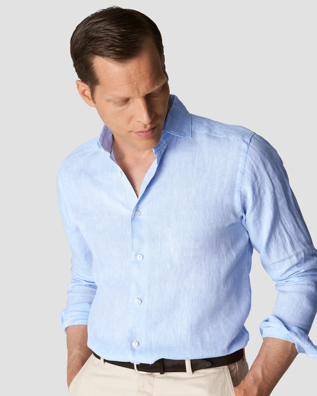 Light Blue Linen Shirt - Eton