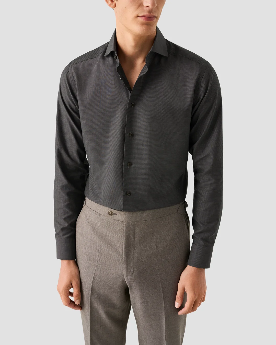 Semi Solid Signature Dobby Shirt - Eton