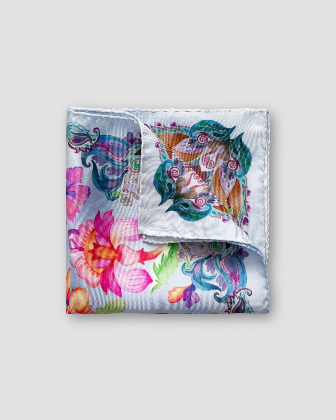 Blue flowers pocket square - Eton