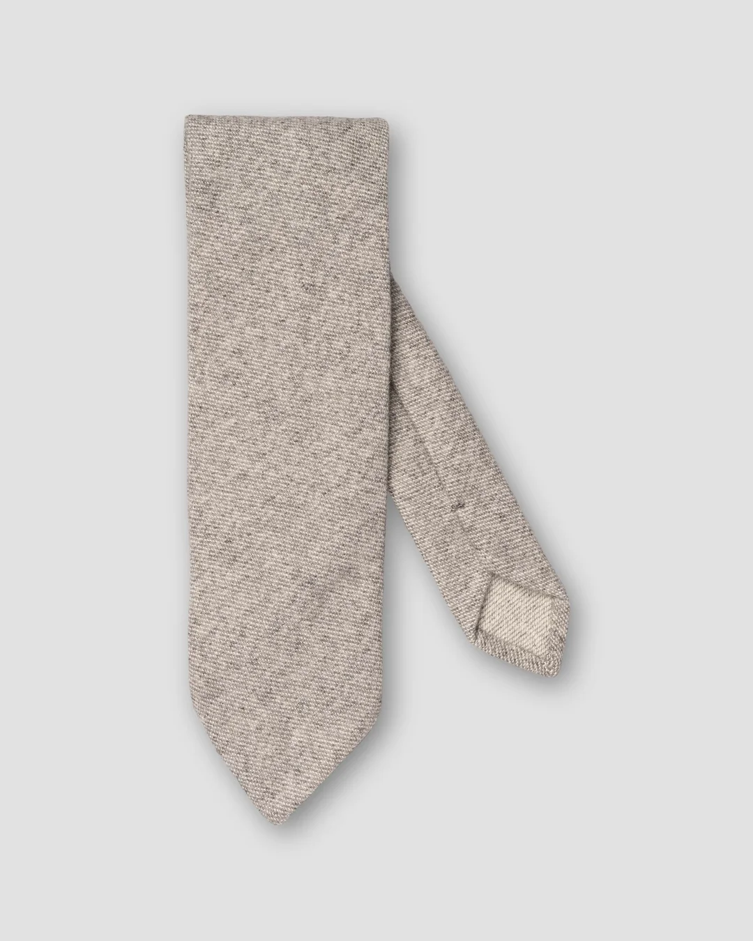 Light Grey Solid Woven Cashmere Tie - Eton