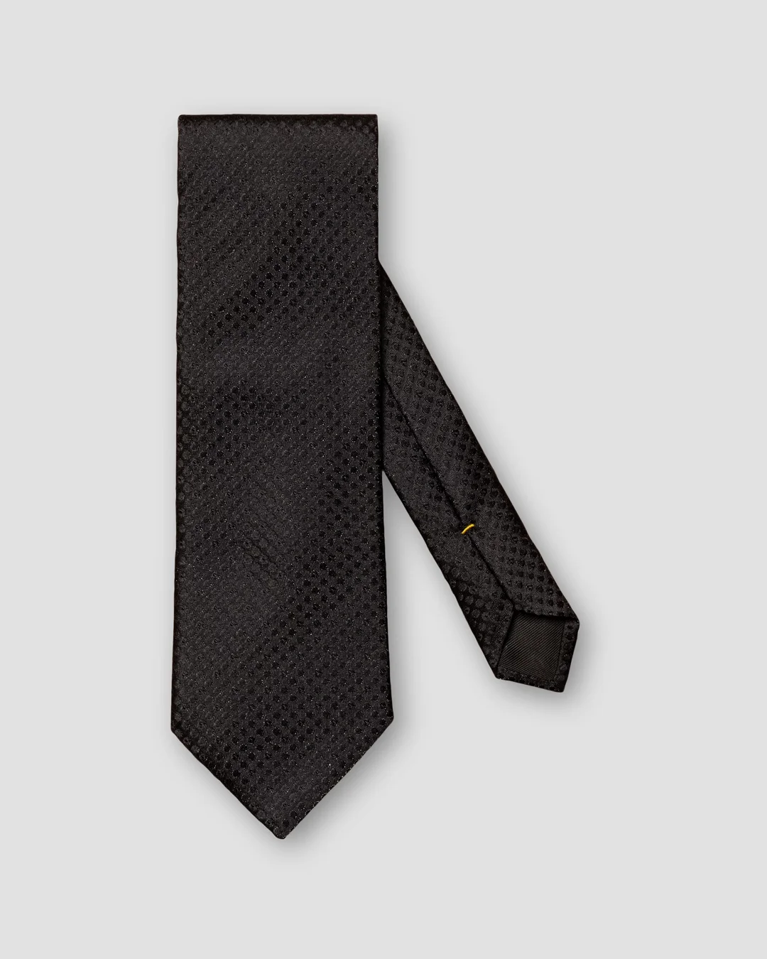 Black Semi Solid Jacquard Silk Tie - Eton