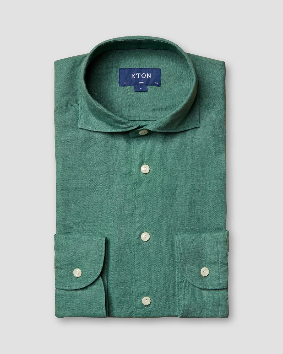 Sage green linen shirt - soft - Eton