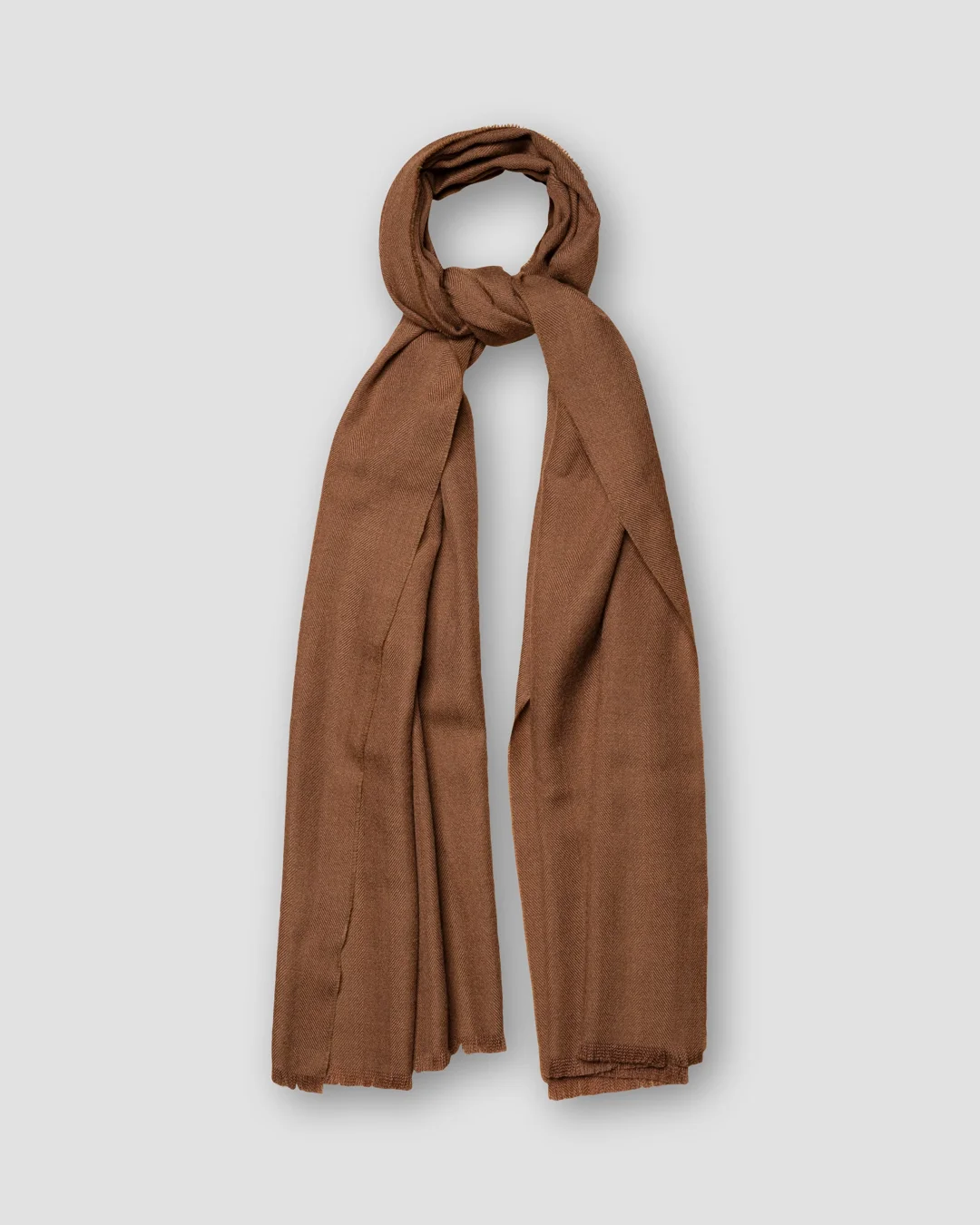 Brown Herringbone Merino Wool Scarf - Eton
