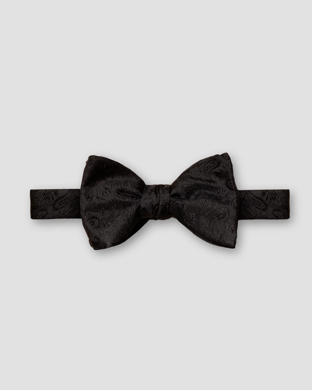 Black Paisley Silk Bow Tie — Ready Tied - Eton