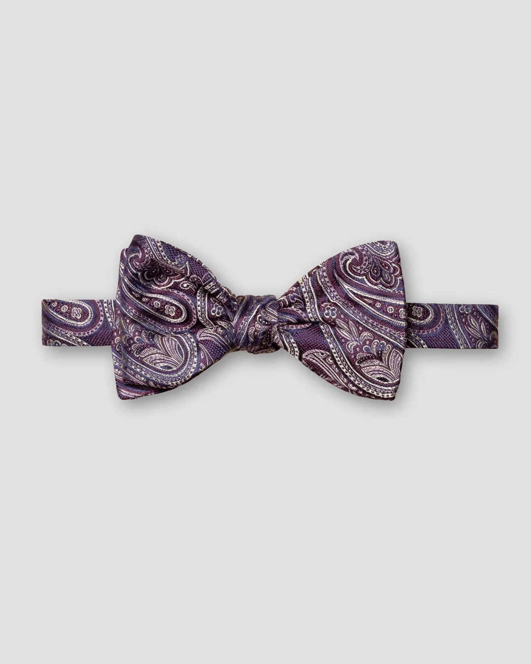 Dark purple Jacquard Paisley Silk Bow Tie — Ready-Tied - Eton