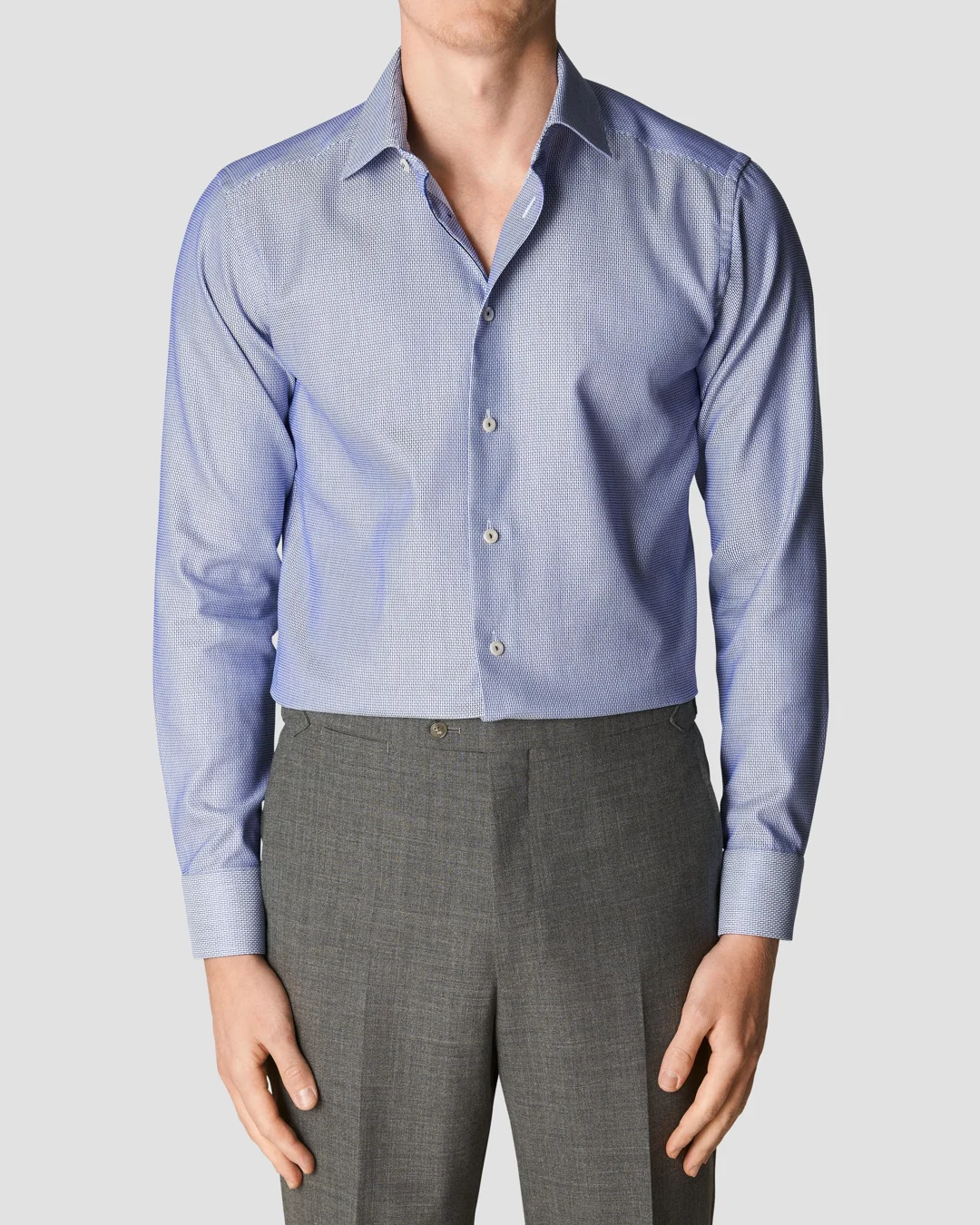 Dark blue Dobby Shirt - Eton