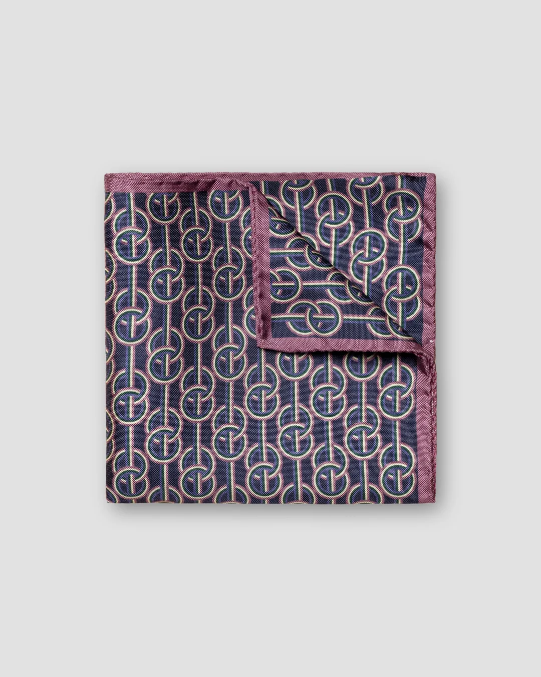 Purple 3D Chain Silk Pocket Square - Eton