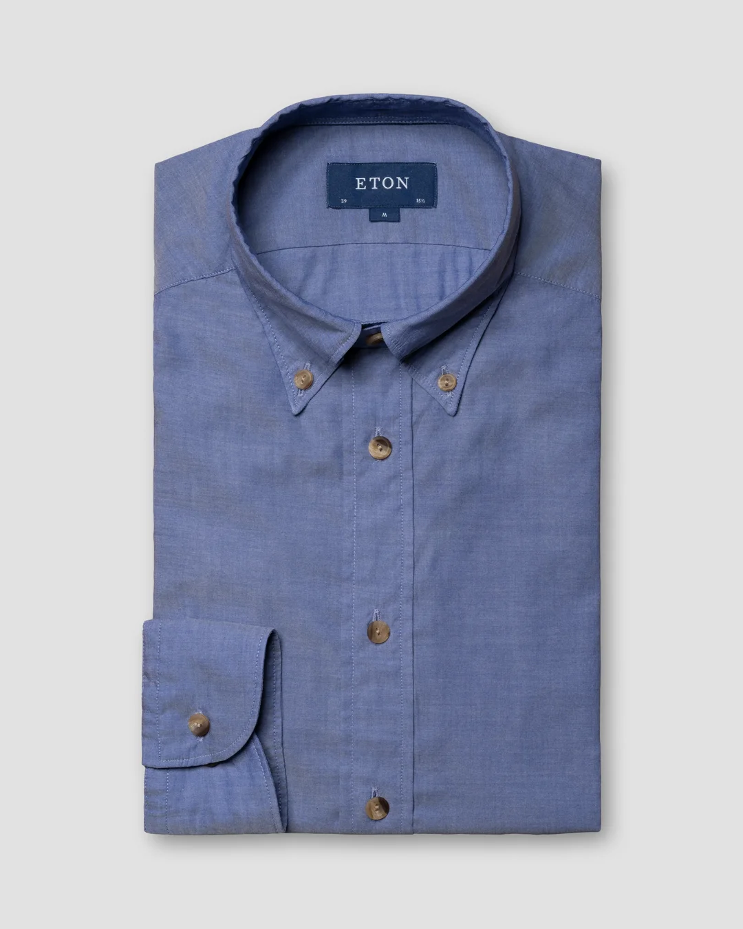 Navy Lightweight Cotton Modal Shirt - Eton