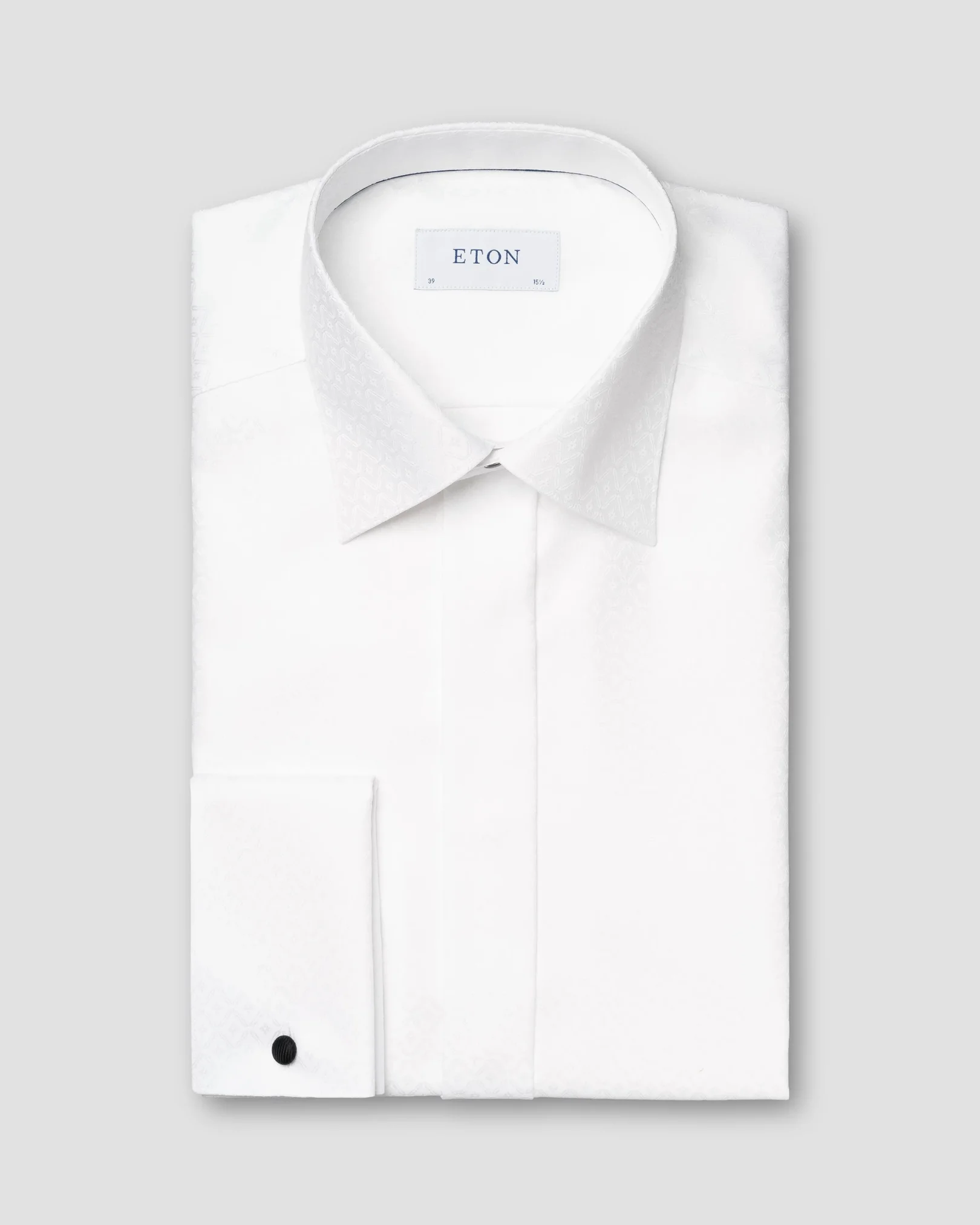 White Floral Jacquard Tuxedo Shirt - Eton White Floral Jacquard Tuxedo Shirt - Eton