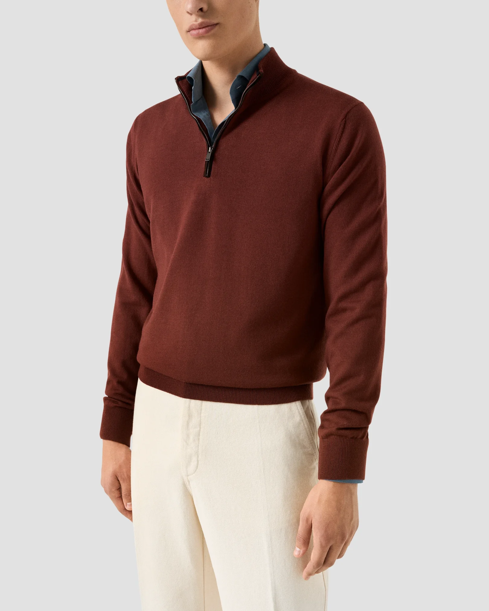 Merino Quarter Zip Knit Sweater - Eton
