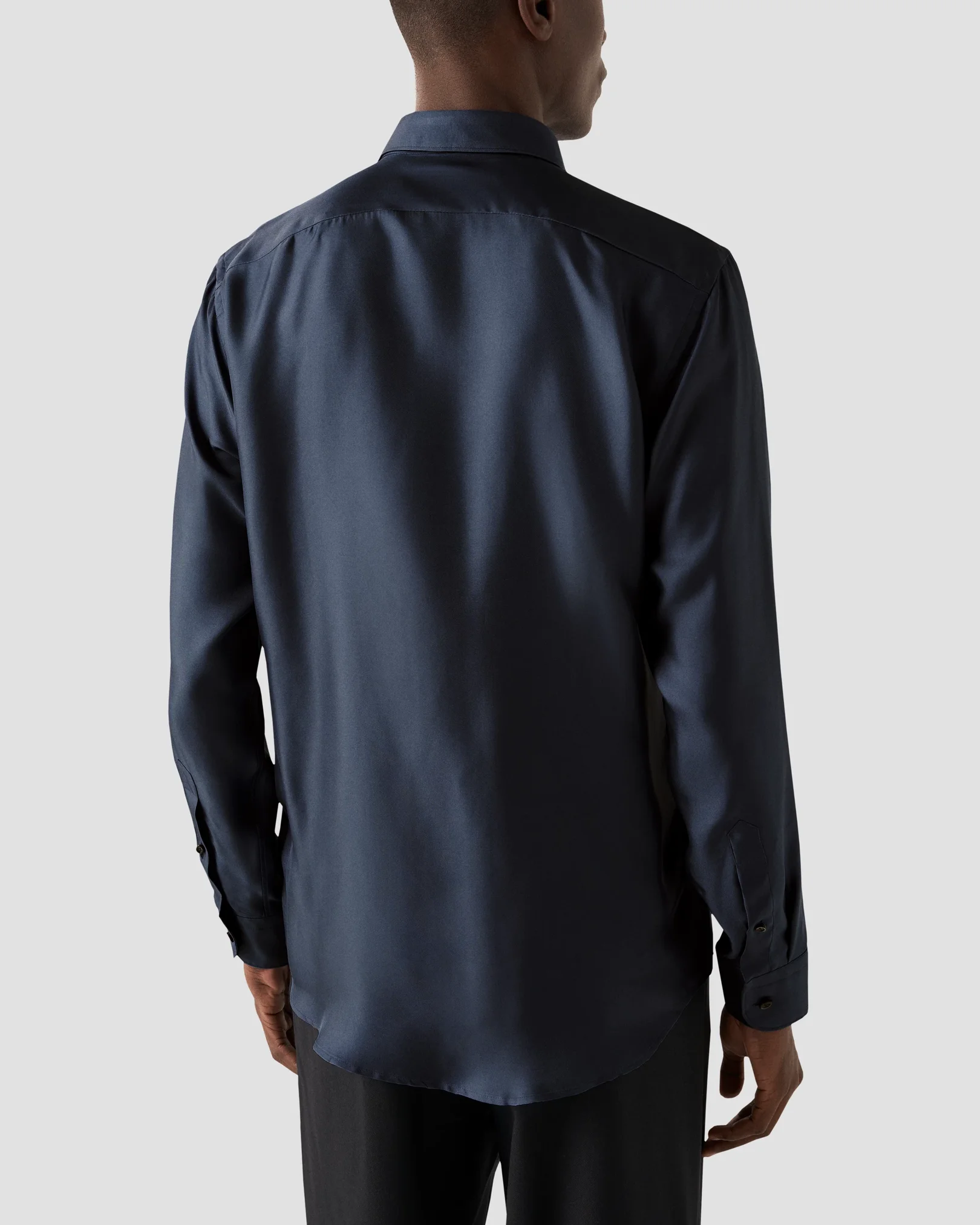 Navy Silk Twill Shirt - Eton