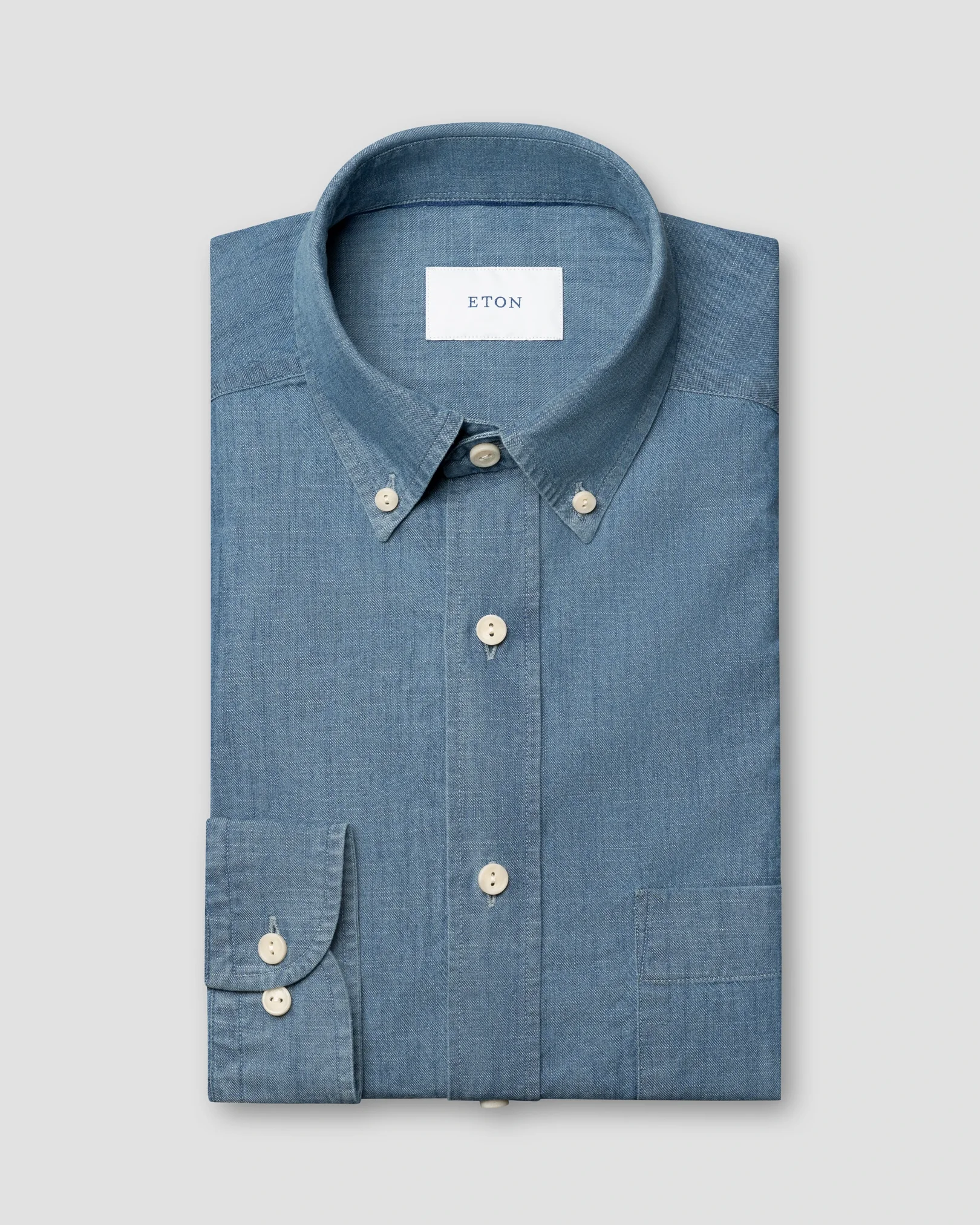 Light Blue Denim Shirt - Eton