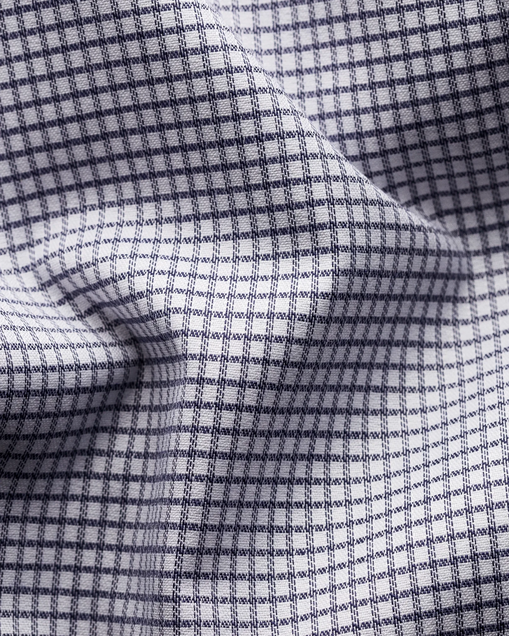 Blue Micro Check Stretch Shirt - Eton