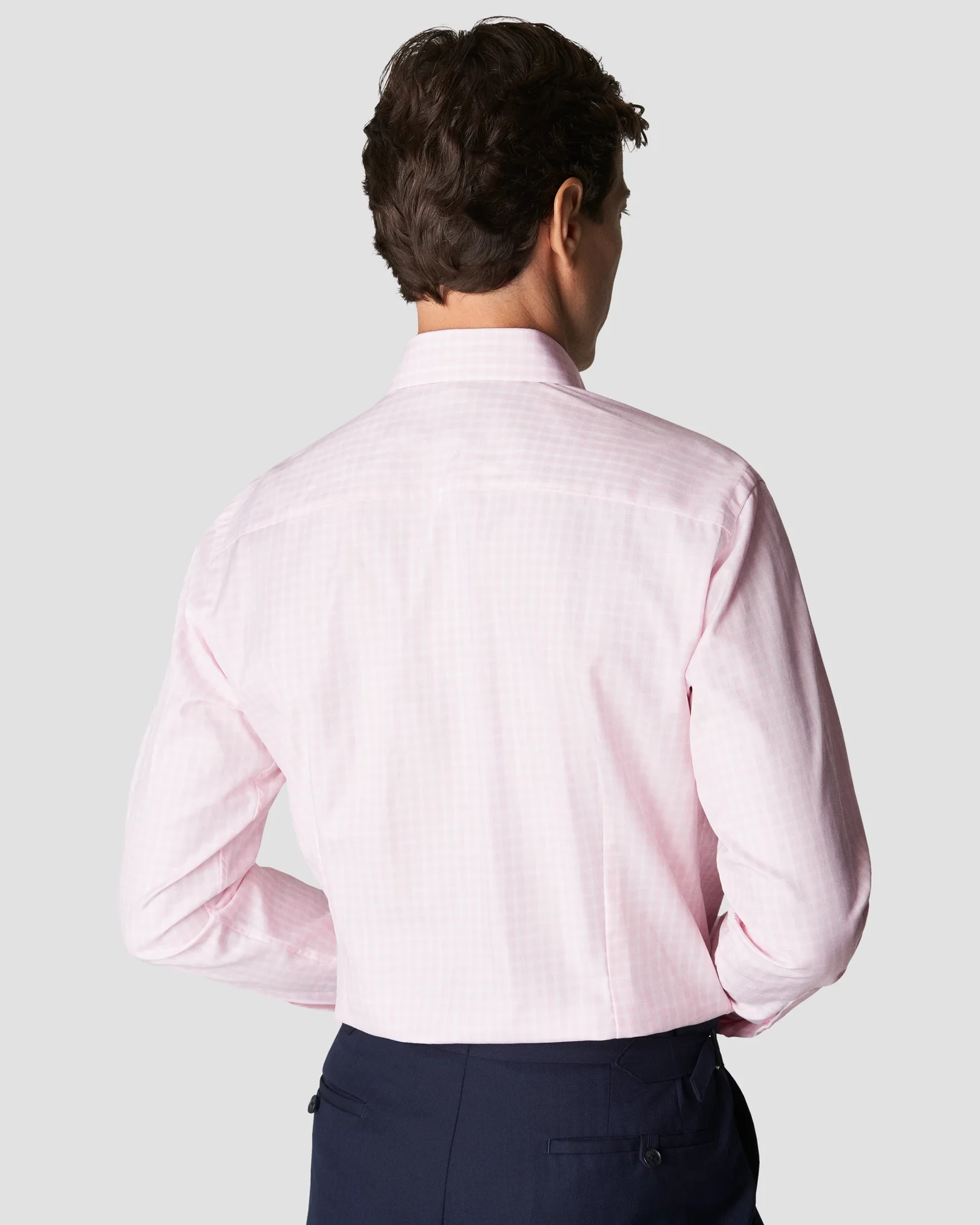 Pink Checked Cotton-Lyocell Stretch Shirt - Eton
