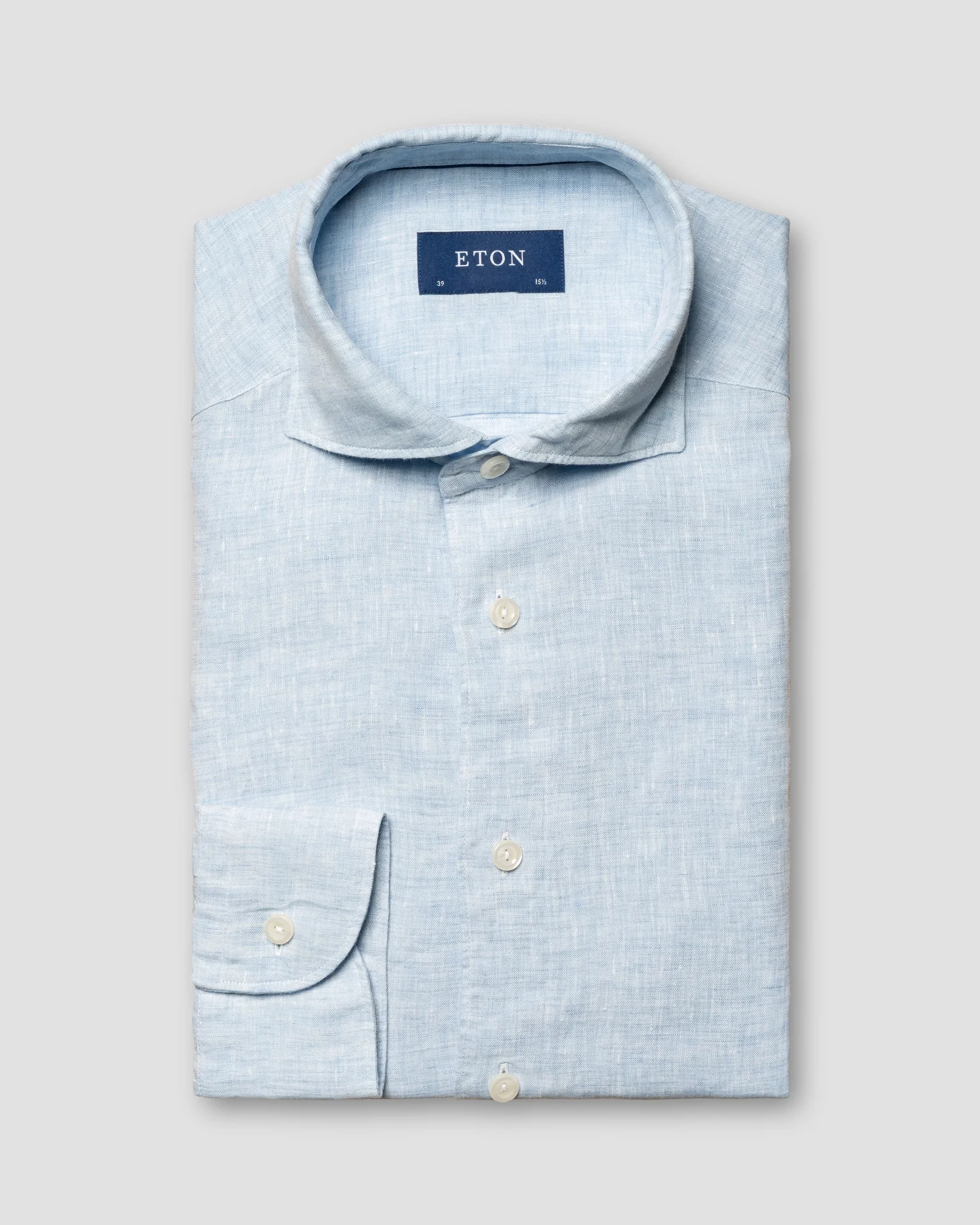 Light Blue Linen Shirt - Wide Spread - Eton