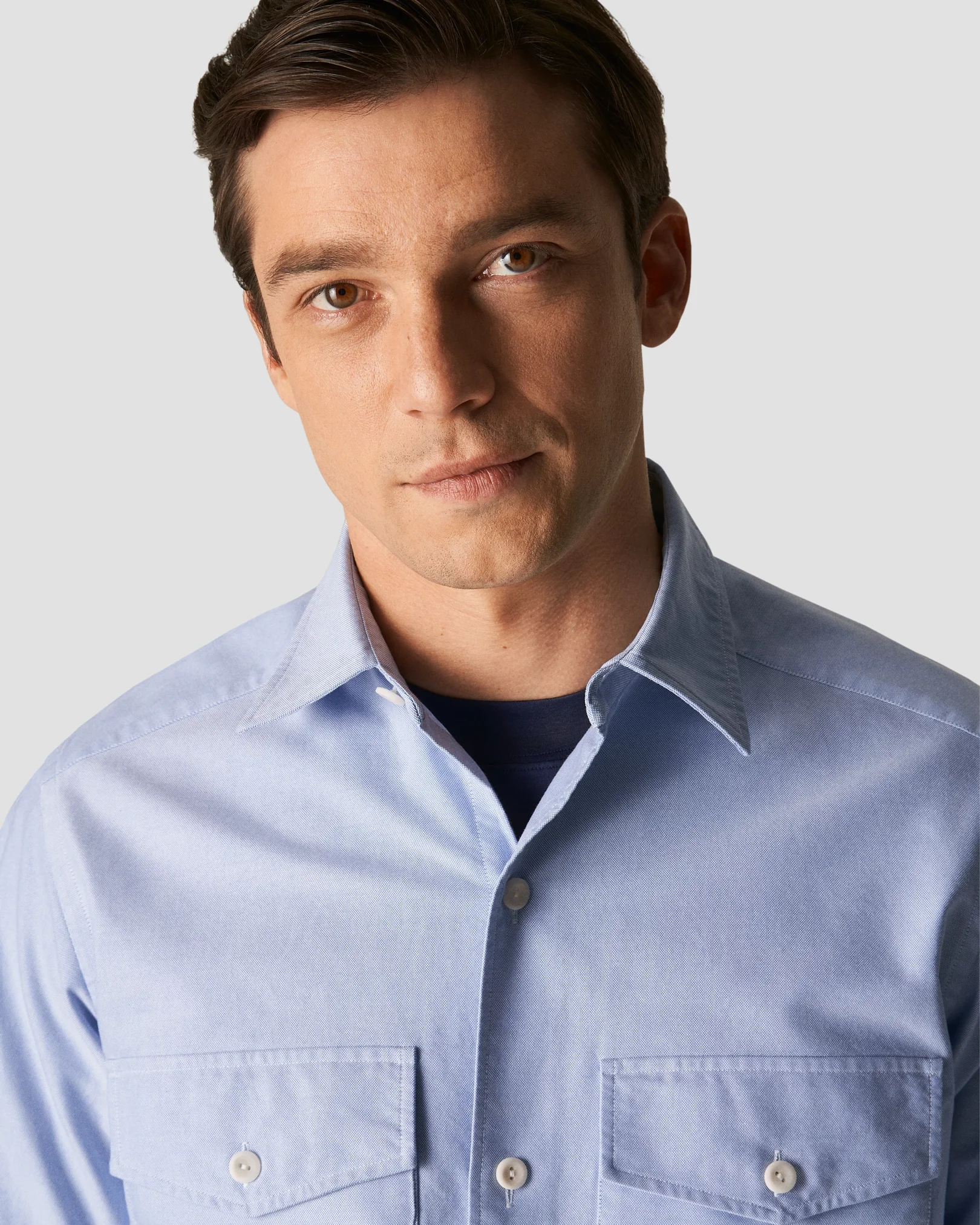 Light Blue Oxford Overshirt - Eton