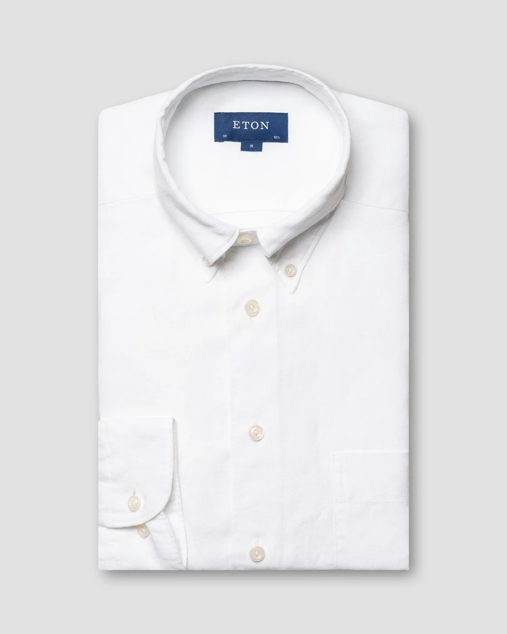 White Linen Shirt - Button Down - Eton