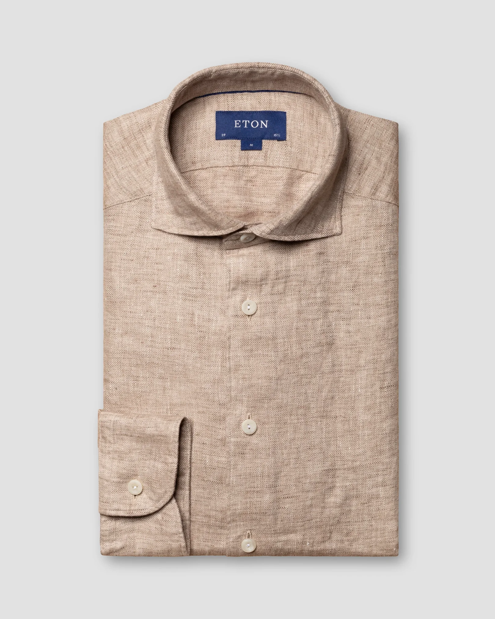 Brown Linen Twill Shirt - Eton